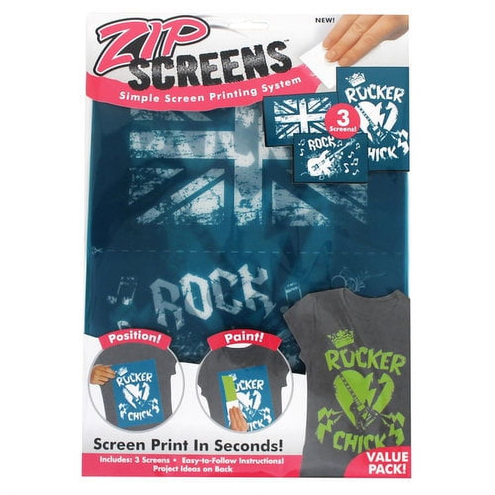 Zip Screens Rocker Simple Screen Printing System Value Pack - Walmart.com