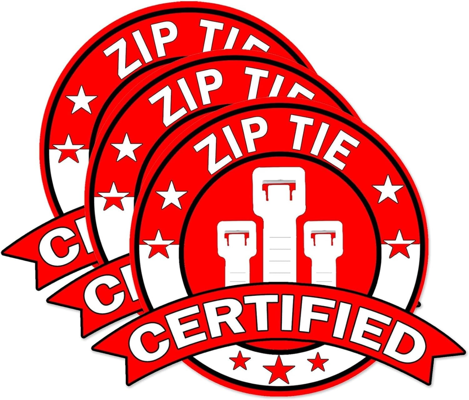 Zip Tie Certified Sticker 2.4x3inch Funny Certified Quote Joke Prank ...