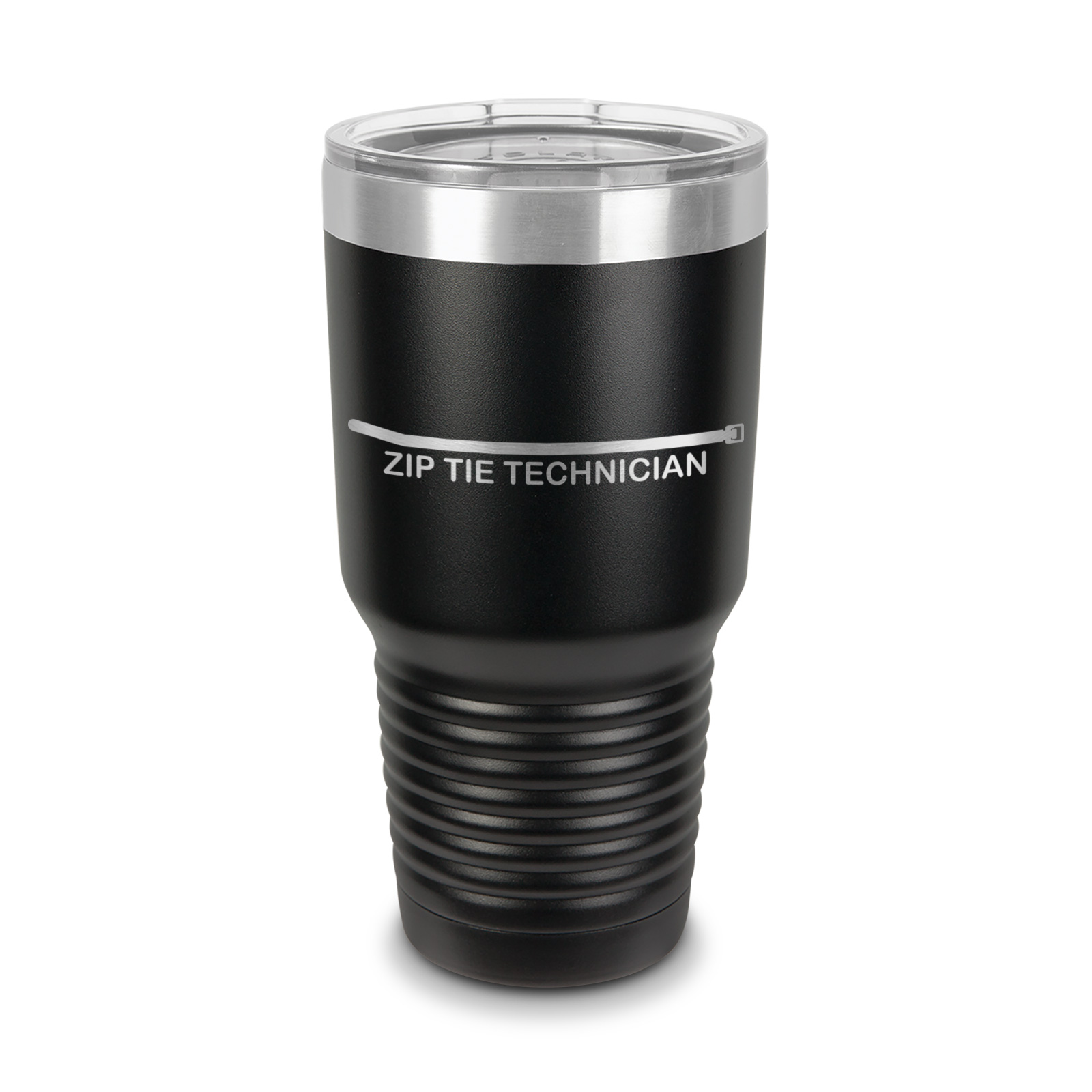 Zip Tie Technician Tumbler 30 oz - Laser Engraved w/ Clear Lid ...