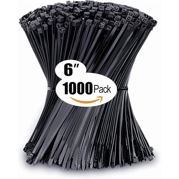 Zip Ties Assorted Sizes(4”+6”+8”+12”), 400 Pack, Black Cable Ties, UV ...