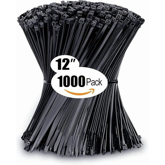 Zip Ties Assorted Sizes(4”+6”+8”+12”), 400 Pack, Black Cable Ties, UV ...