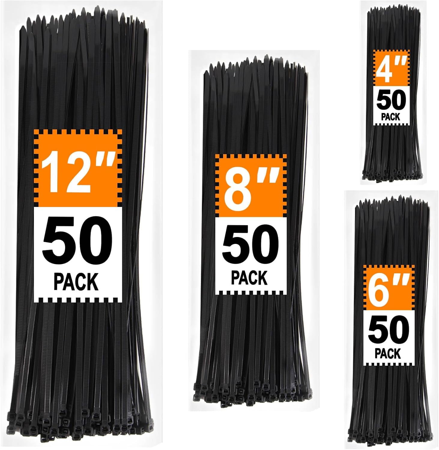 Customer reviews for Zip Ties Assorted Sizes 4+6+8+12 inch, 200 Pack ...