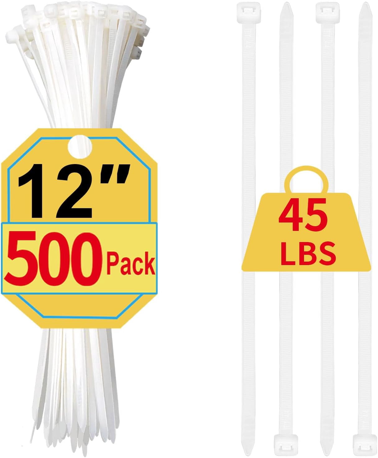 Zip Ties Assorted Sizes , Cable Ties for Multi-Purpose, Nylon/Plastic ...