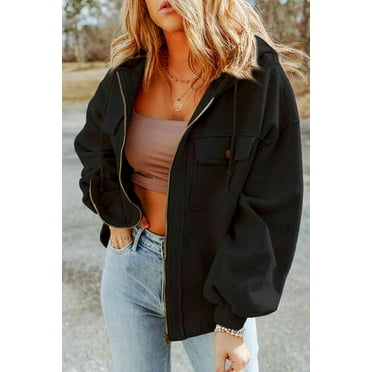 Free Shipping! KOGMO Womens Fully Lined Zip Up Anorak Jacket Detachable ...