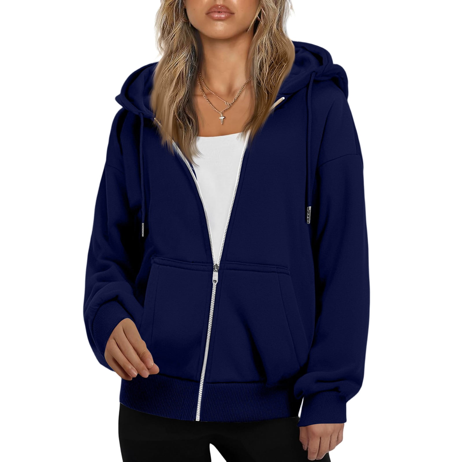 Zip Up Hoodie Women Oversized Sweatshirts 2025 Fall Winter Fashion Long ...