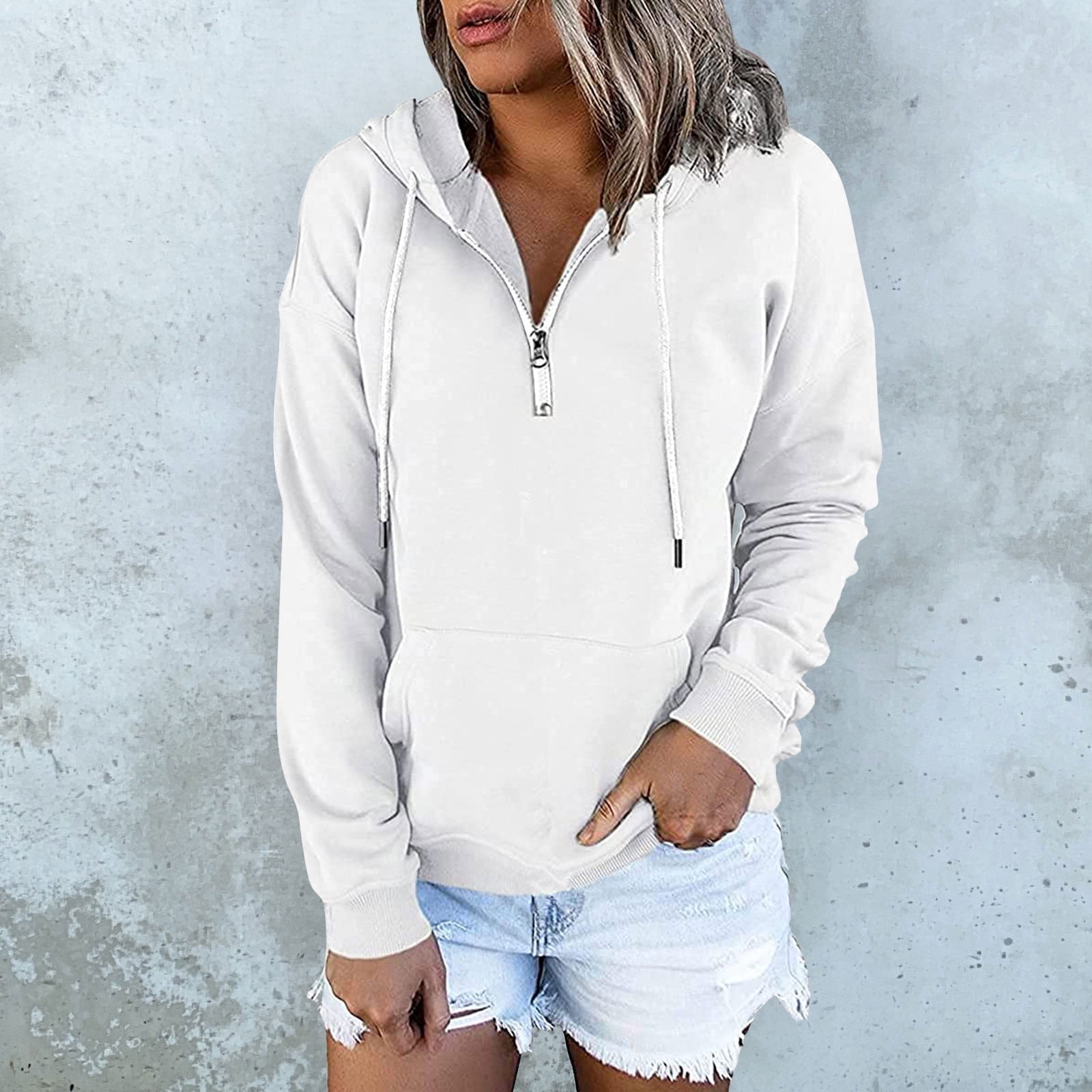 Zip Up Hoodies And Sweatshirts Long Sleeve Casual Pullover With Pocket ...