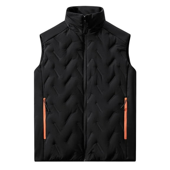 FINALGANG Men's Solid Color Vest Winter Plush Lined Warm Relaxed Fit ...