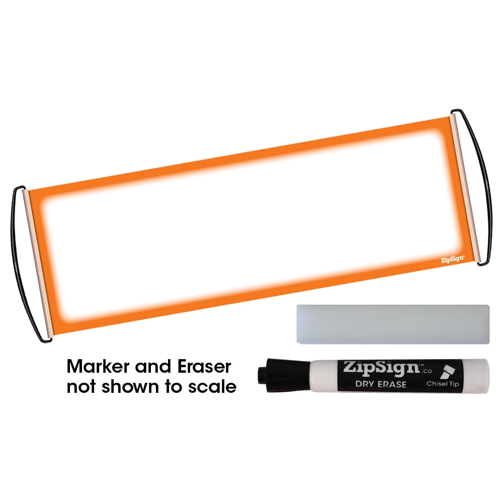 ZipSign Dry Erase Banner Set - Rolls Itself Up, Unrolls to 9.5” x 27 ...