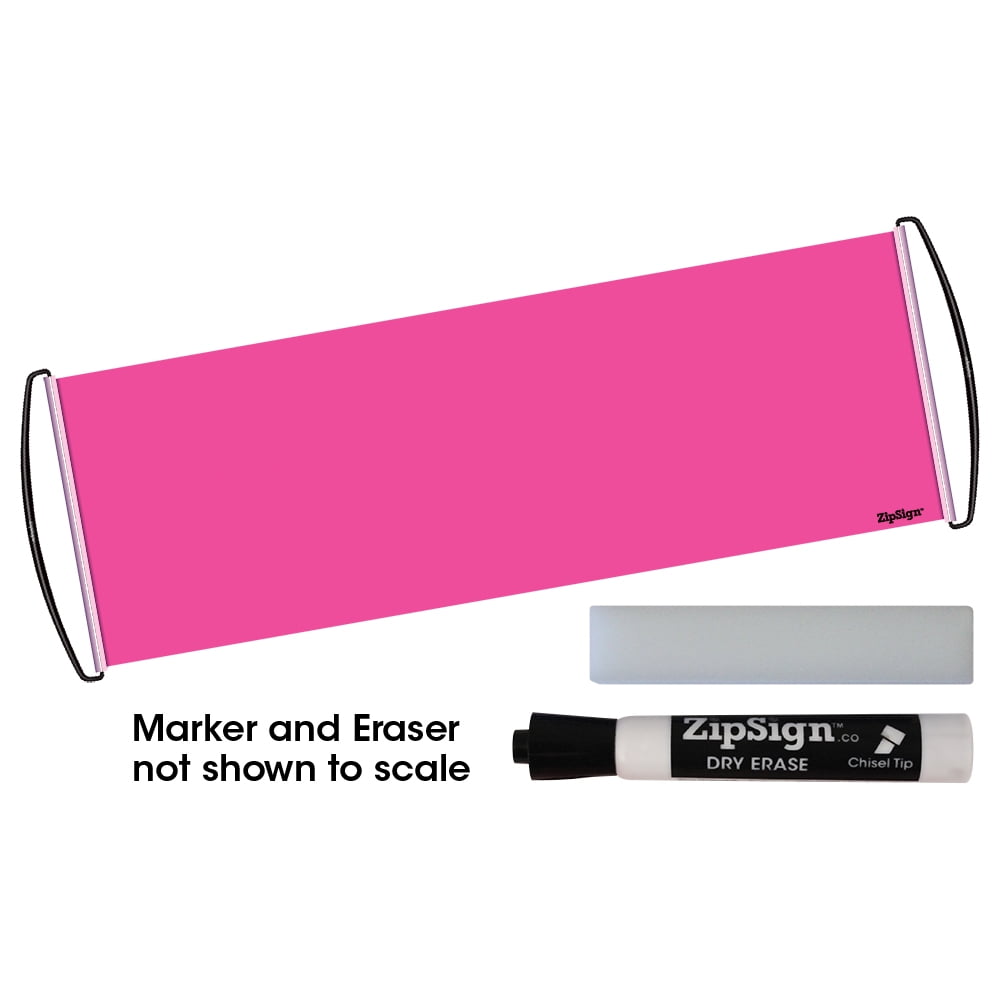 ZipSign Dry Erase Banner Set - Rolls Itself Up, Unrolls to 9.5” x 27 ...