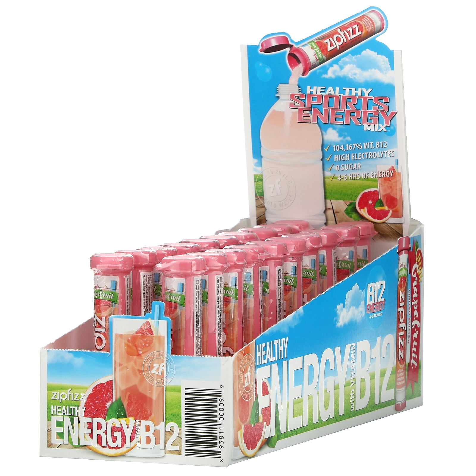 Zipfizz® Energy Drink Mix, Pink Grapefruit (20 ct) - Walmart.com
