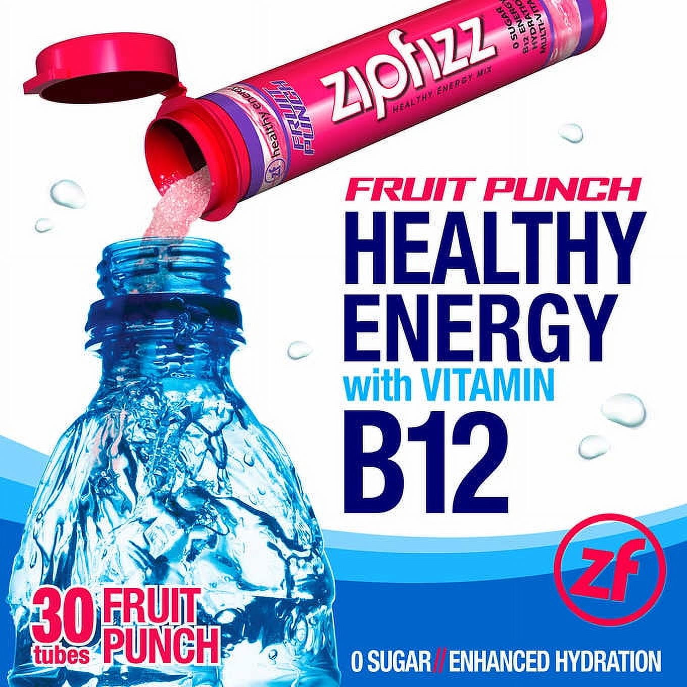 Zipfizz Healthy Energy Drink Mix, 30 Tubes Fruit Punch Flavor - Walmart.com
