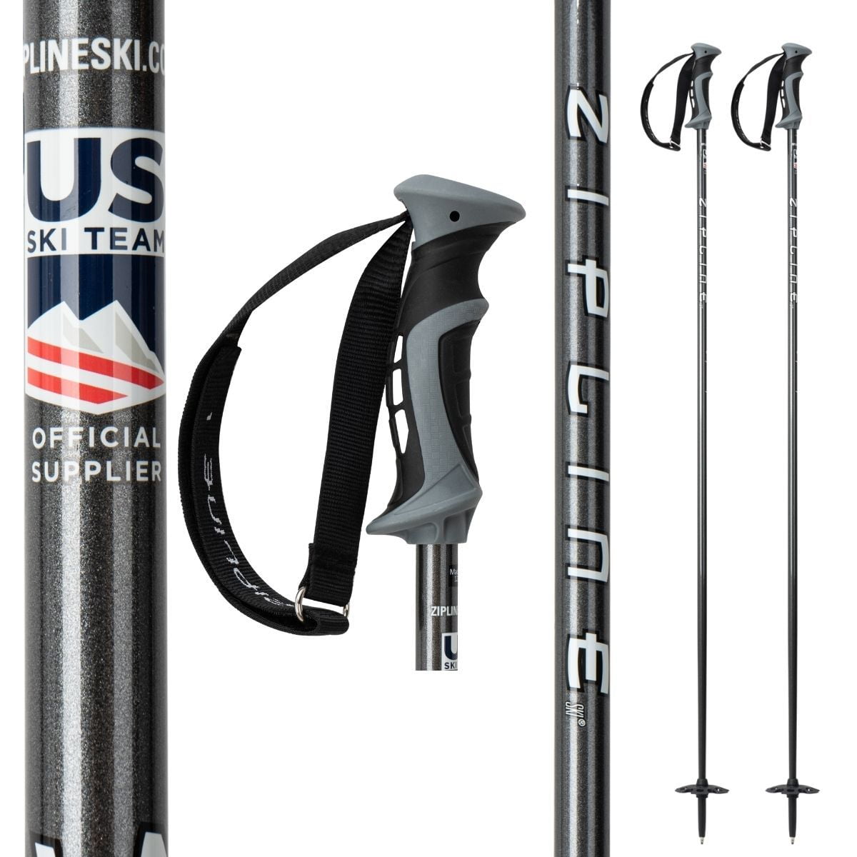 Zipline Blurr 16.0 Graphite Composite Ski Poles - Walmart.com