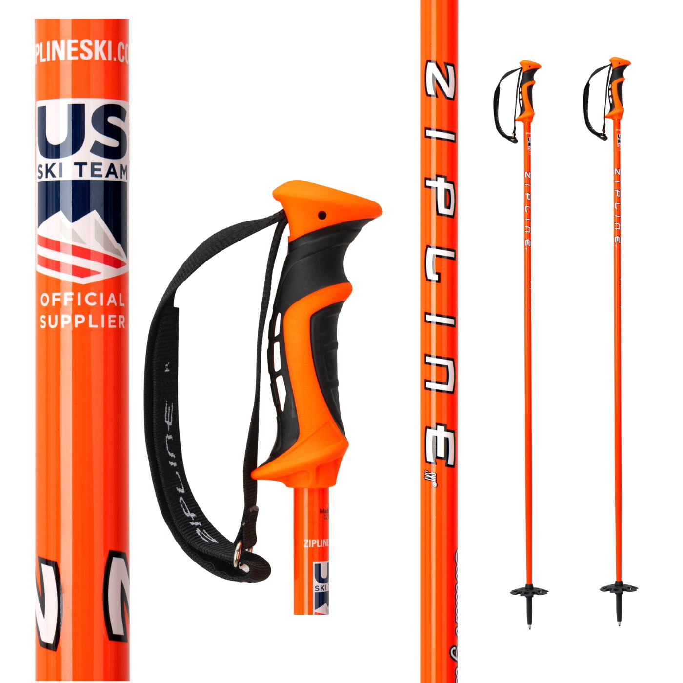Zipline Blurr 16.0 Graphite Composite Ski Poles - Walmart.com