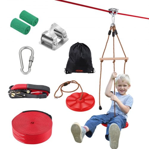 Zipline Kit for Kids and Adult, 65 ft Zip Line Kits Up to 500 lb ...