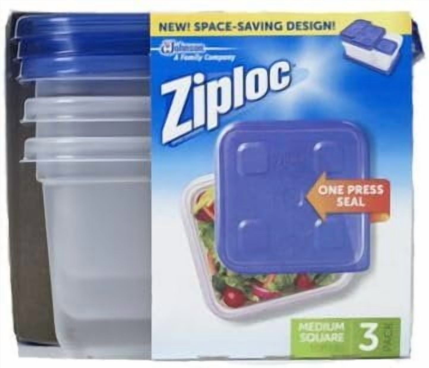 Ziploc Smart Snap Deep Square Plastic Food Storage Container with Lids ...