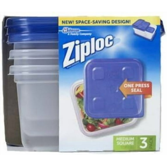 Ziploc Smart Snap Deep Square Plastic Food Storage Container with Lids ...