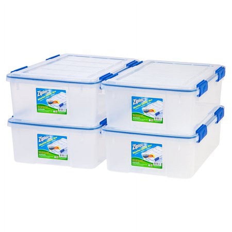 Ziploc 26.5 Quart WeatherShield Storage Box, Clear, 4 Pack - Walmart.com