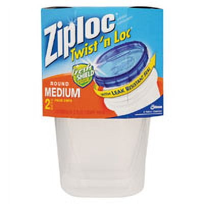 Ziploc 71287 Food Container Set, 32 oz Capacity, Round, Plastic, Opaque ...