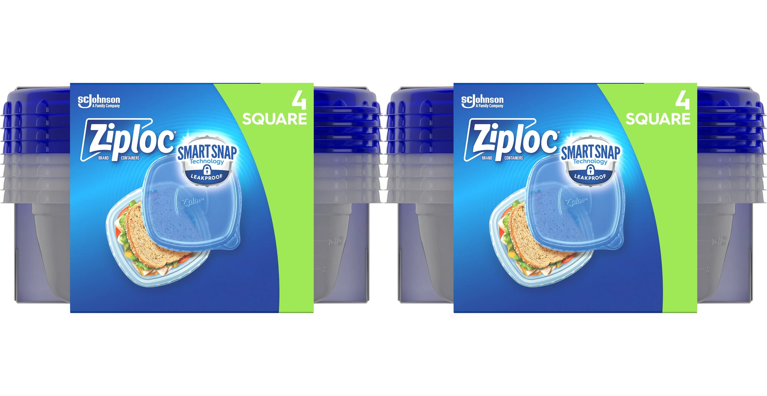 Ziploc® Brand, Food Storage Containers with Lids, Smart Snap Technology ...