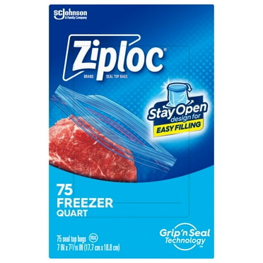 (2 pack) Ziploc Brand Freezer Bags, School Supplies, with Grip 'n Seal Technology, Gallon, 20 ...