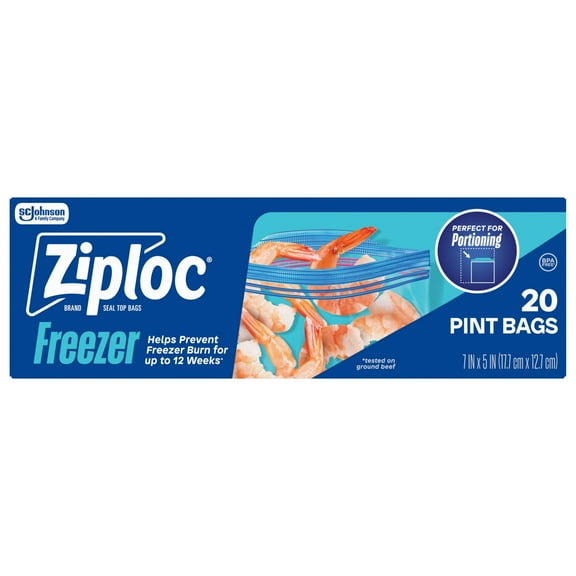 Ziploc® Brand Freezer Half Gallon Storage Bags, Grip 'n Seal Technology ...