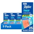 (9 pack) Ziploc® Brand Quart Freezer Slider Food Storage Bags, Power ...