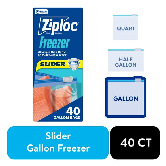 Ziploc Brand Slider Quart Storage Bags, School Supplies, with Power ...
