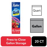 Great Value Reclosable Gallon Bags, Made with Bio-Based Materials, 20 ...