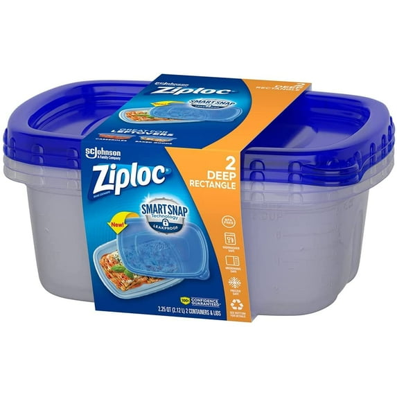 Ziploc Container Large Rectangle, 9 Cup Containers (4Ct) - Walmart.com