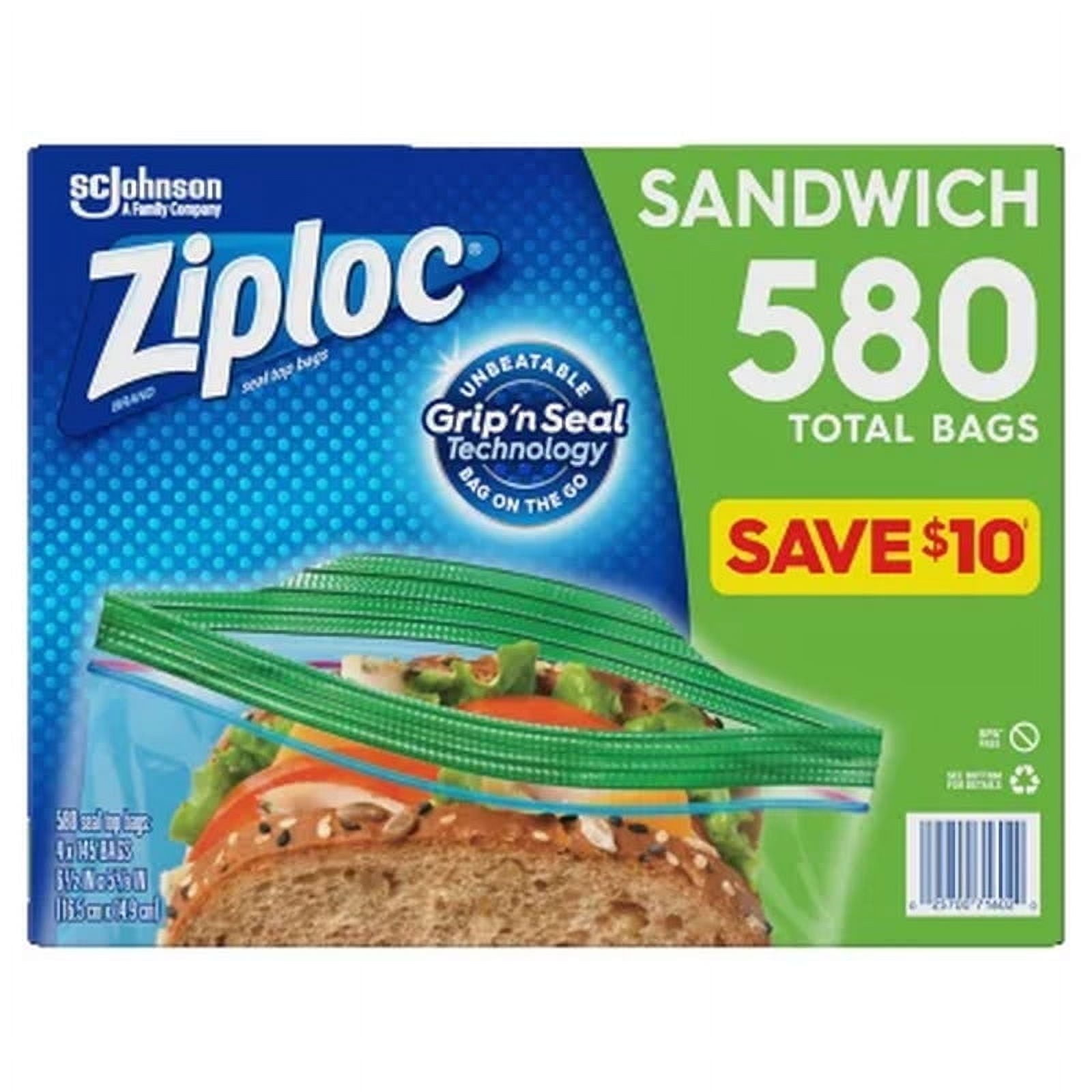 Ziploc Easy Open Tab Sandwich Bags, 580 Ct. - Walmart.com