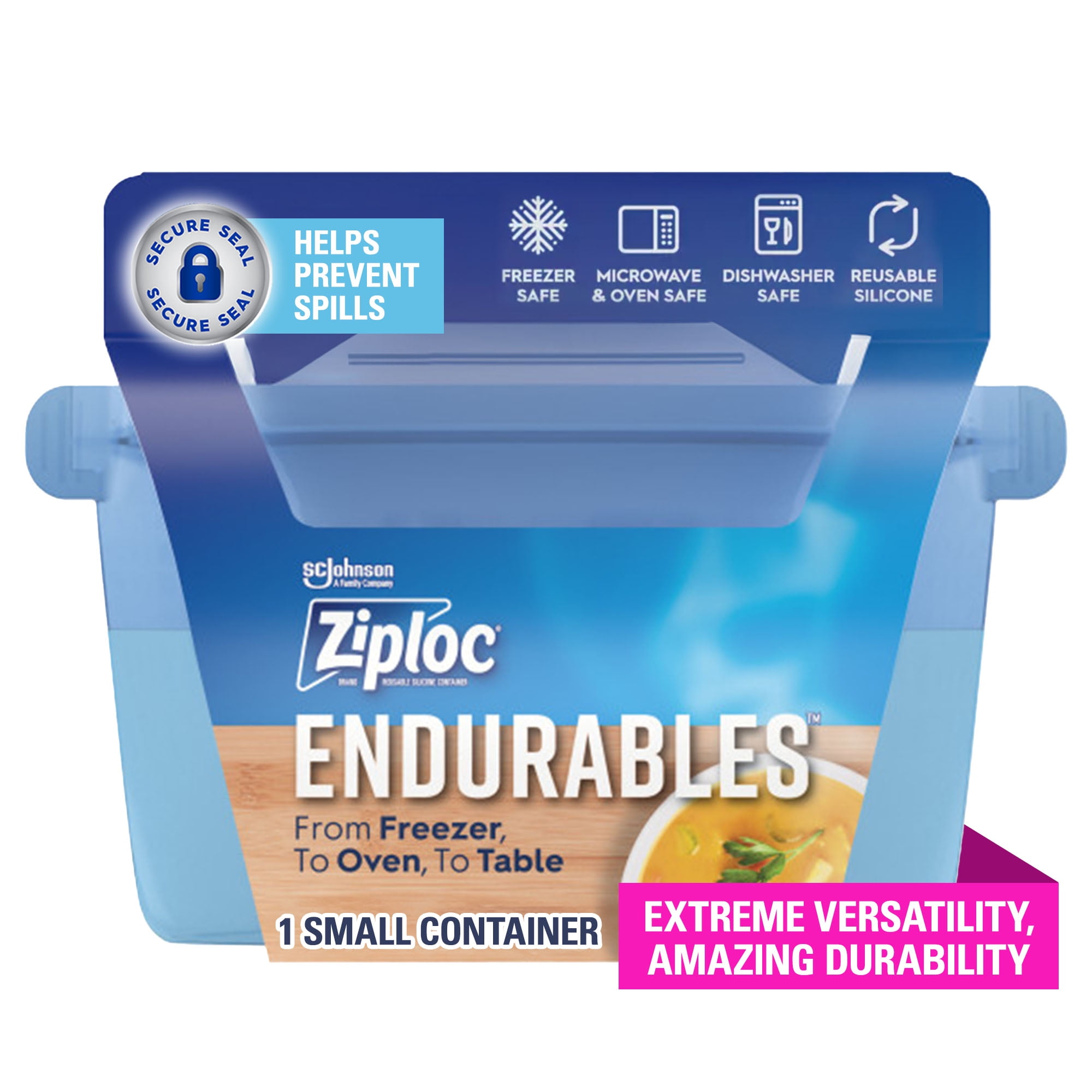 Ziploc Endurables Small Reusable Silicone Food Storage Container - 16 ...