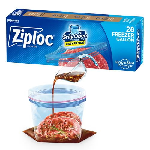 Ziploc Gallon Food Storage Freezer Bags, Grip N Seal Technology For Easier Grip, Open, And Close ...