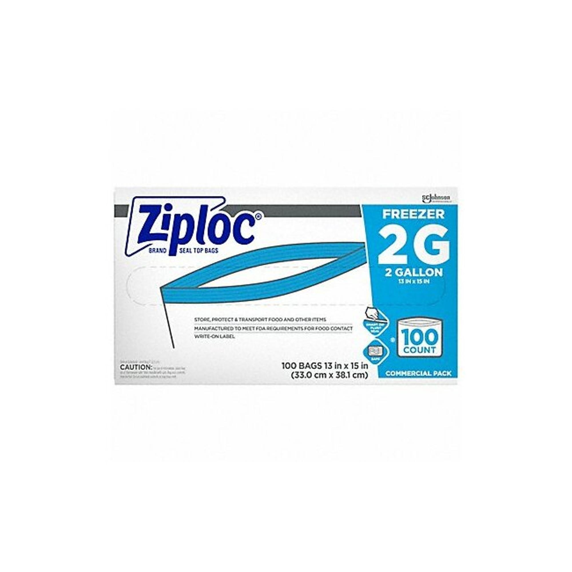 Ziploc Pinch & Seal Zipper Freezer Storage Bags, Gallon, 100 Ct ...