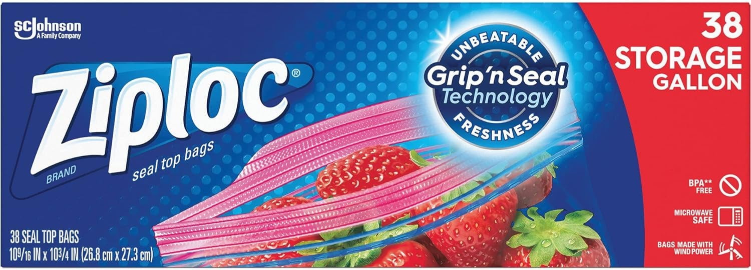 Ziploc, Food Storage Bags, 38 ct, Gallon, Double Zipper - Walmart.com
