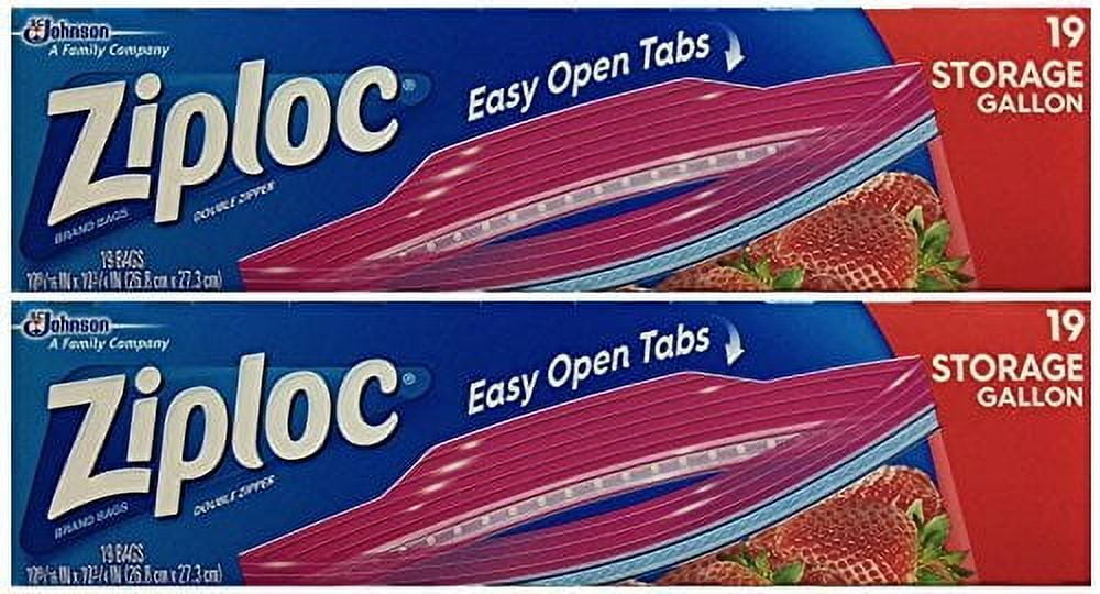 Ziploc Plastic Food Storage Bags Gallon, 19 Count, 2-Pack (38 Total ...