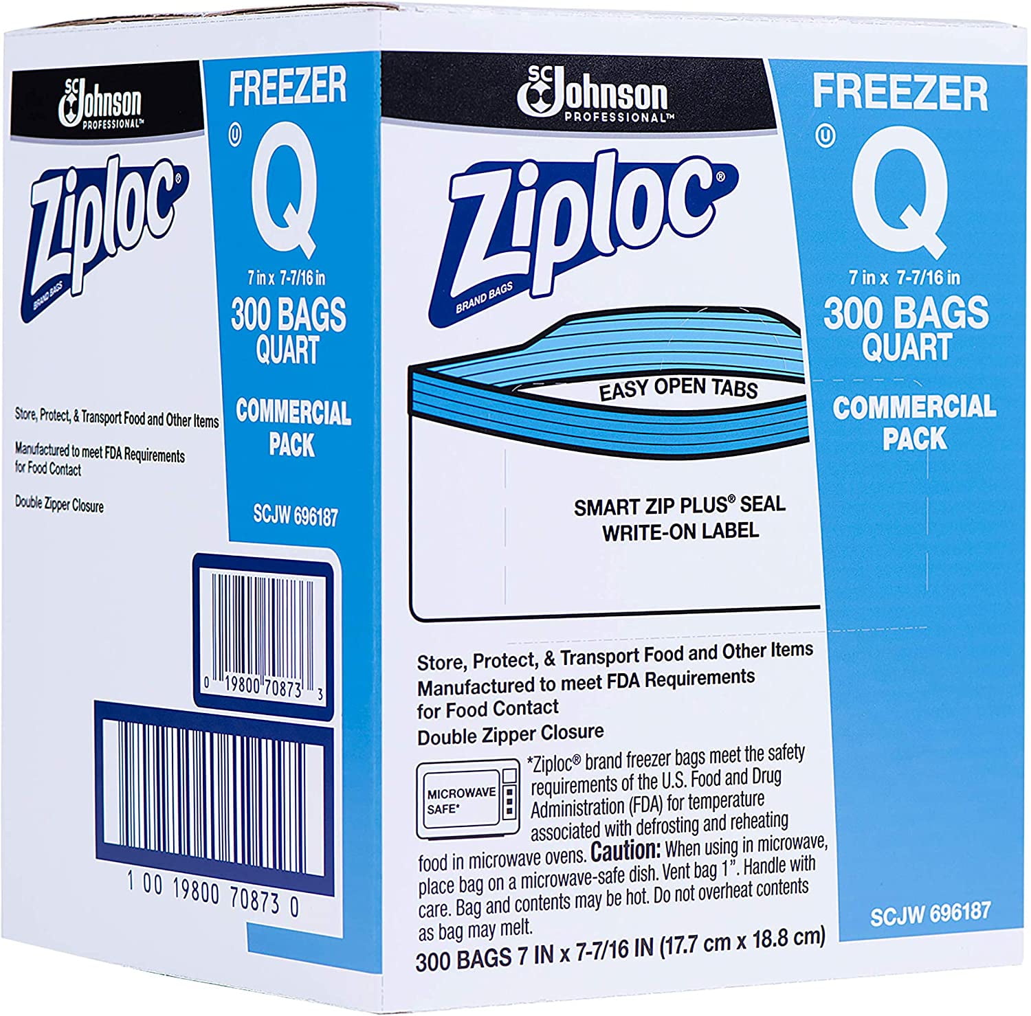Ziploc Professional Freezer Bags, Quart, 300 Count - Walmart.com