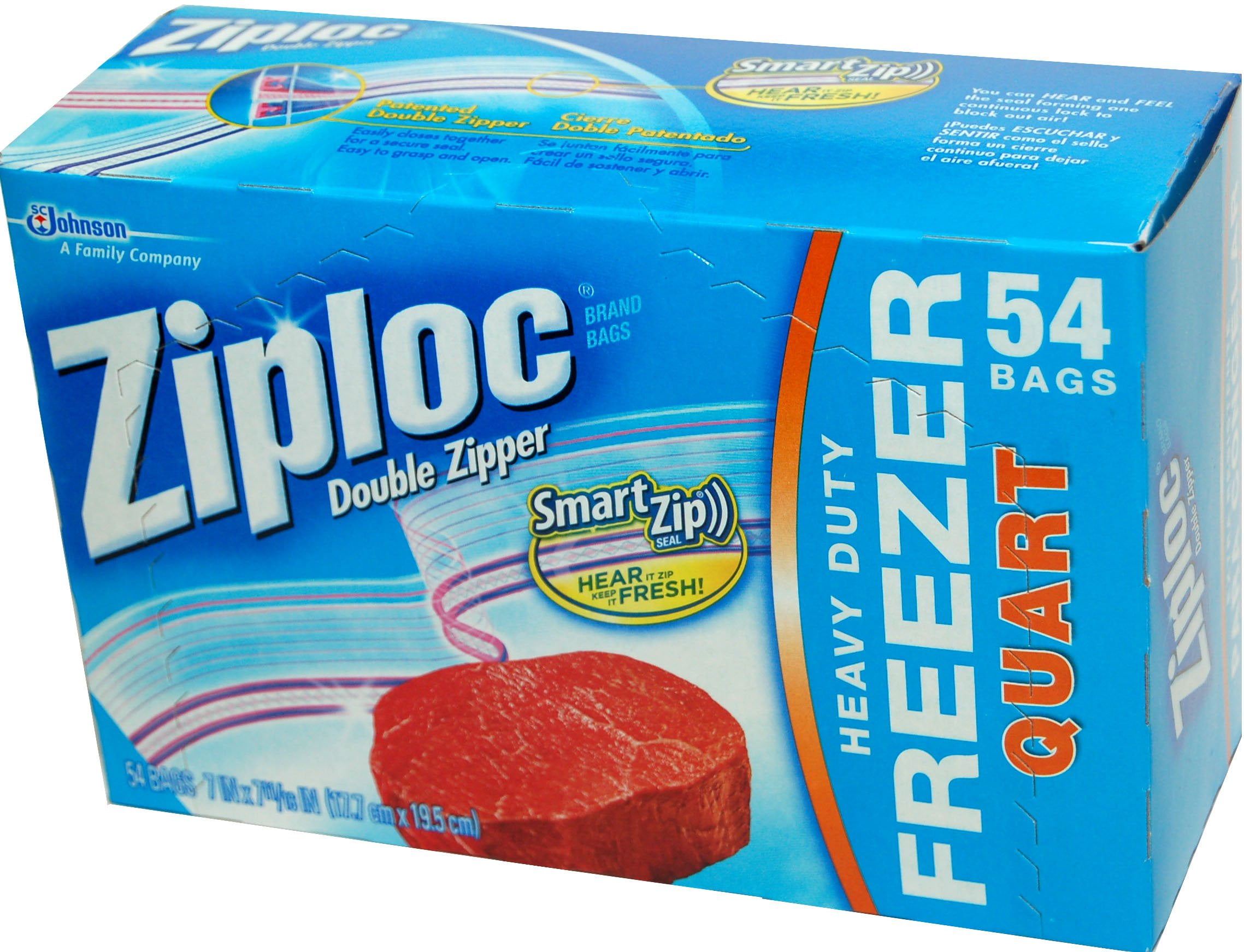 Ziploc Double Zipper Plastic Quart Freezer Bags - 54 Count, Locks in Freshness - Walmart.com