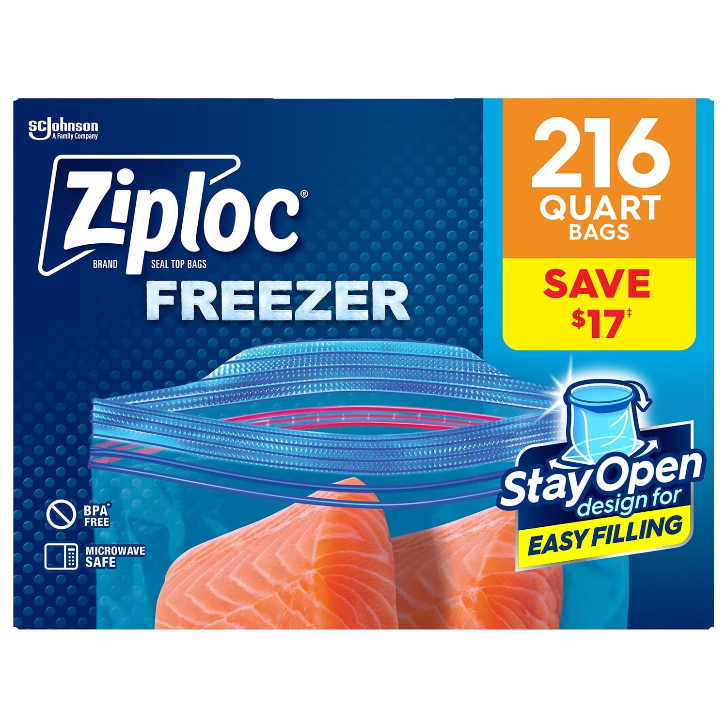 Ziploc Seal Top Quart Freezer Bags, 216 ct.-with - Walmart.com