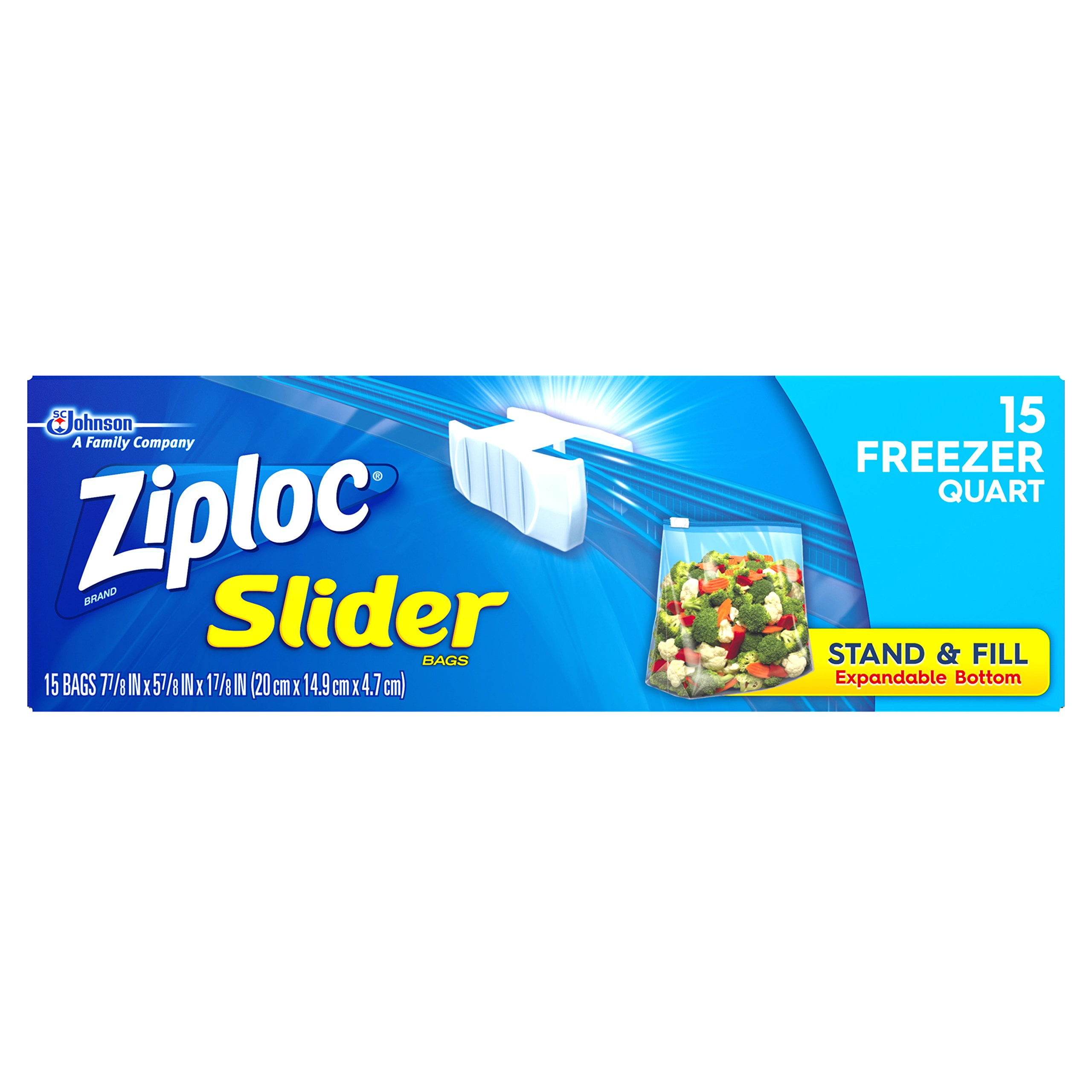 Ziploc Slider Freezer Bags Quart (Pack of 3) - Walmart.com