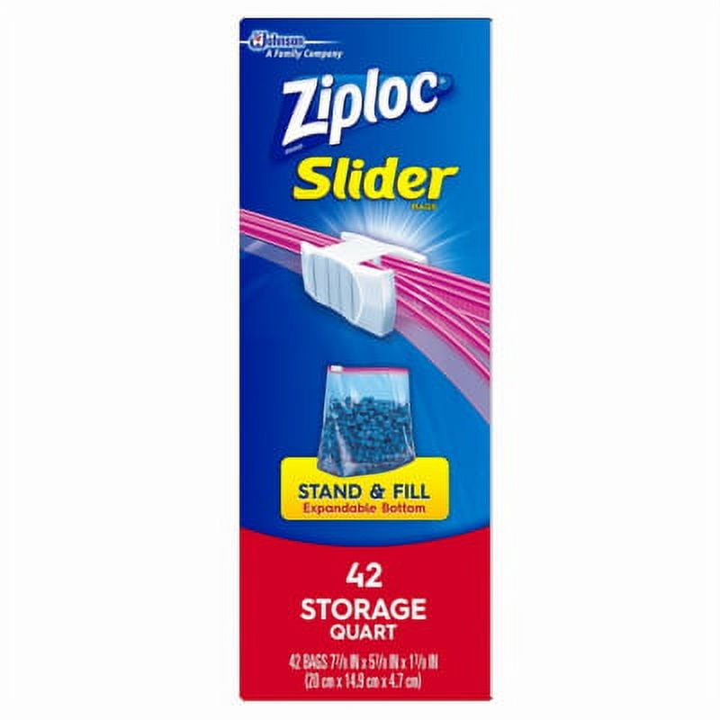 Ziploc Slider Quart Storage 42 Count. Slider closure makes these bag ...