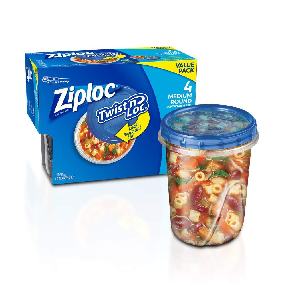 Ziploc Storage Containers, 4 Count, Pack of 2 - Walmart.com
