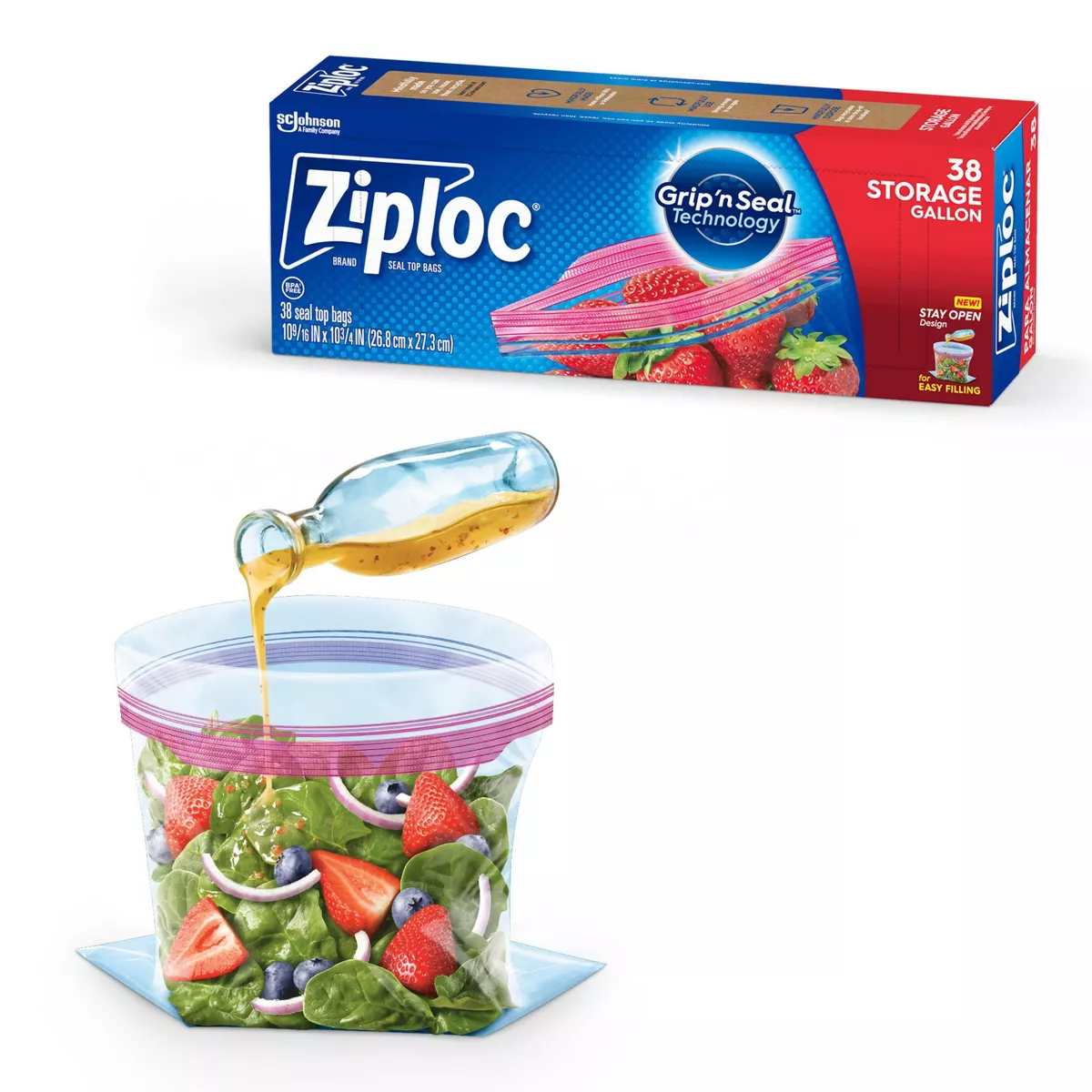 Ziploc Storage Gallon Bags, 38 Ea, 2 Pack - Walmart.com