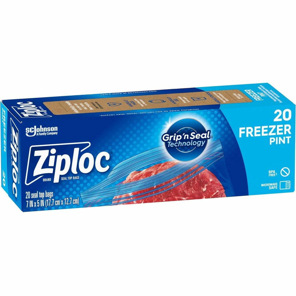 Ziploc® Grip n' Seal Freezer Bags - 5" Width x 7" Length - Blue ...