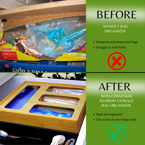 Ziplock Bag Organizer for Drawer - Plastic Food Bag Storage Organizer ...