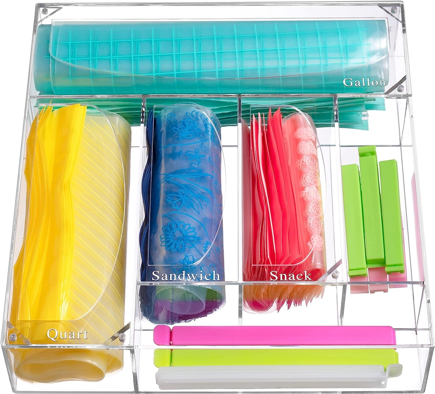 Ziplock Bag Storage Organizer Acrylic Brightroom Drawer Storage ...