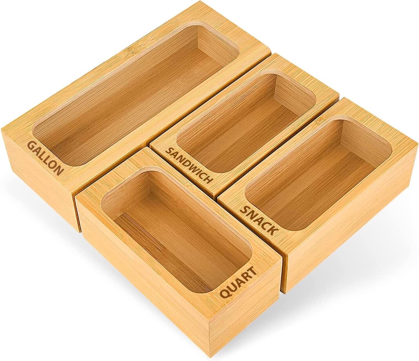 Ziplock Bag bamboo Storage Organizer for Drawer Bamboo Bag Organizer ...