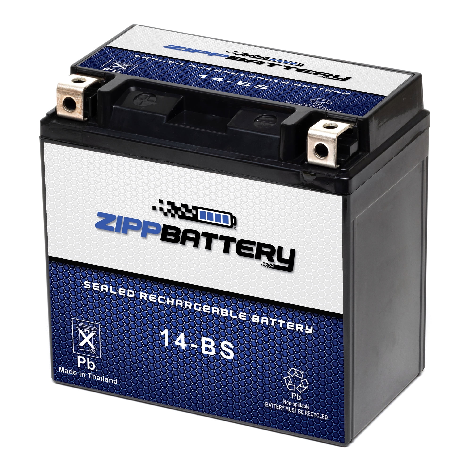 Zipp Battery YTX14-BS (14-BS 12 Volt,12 Ah, 200 CCA) Atv Battery for ...