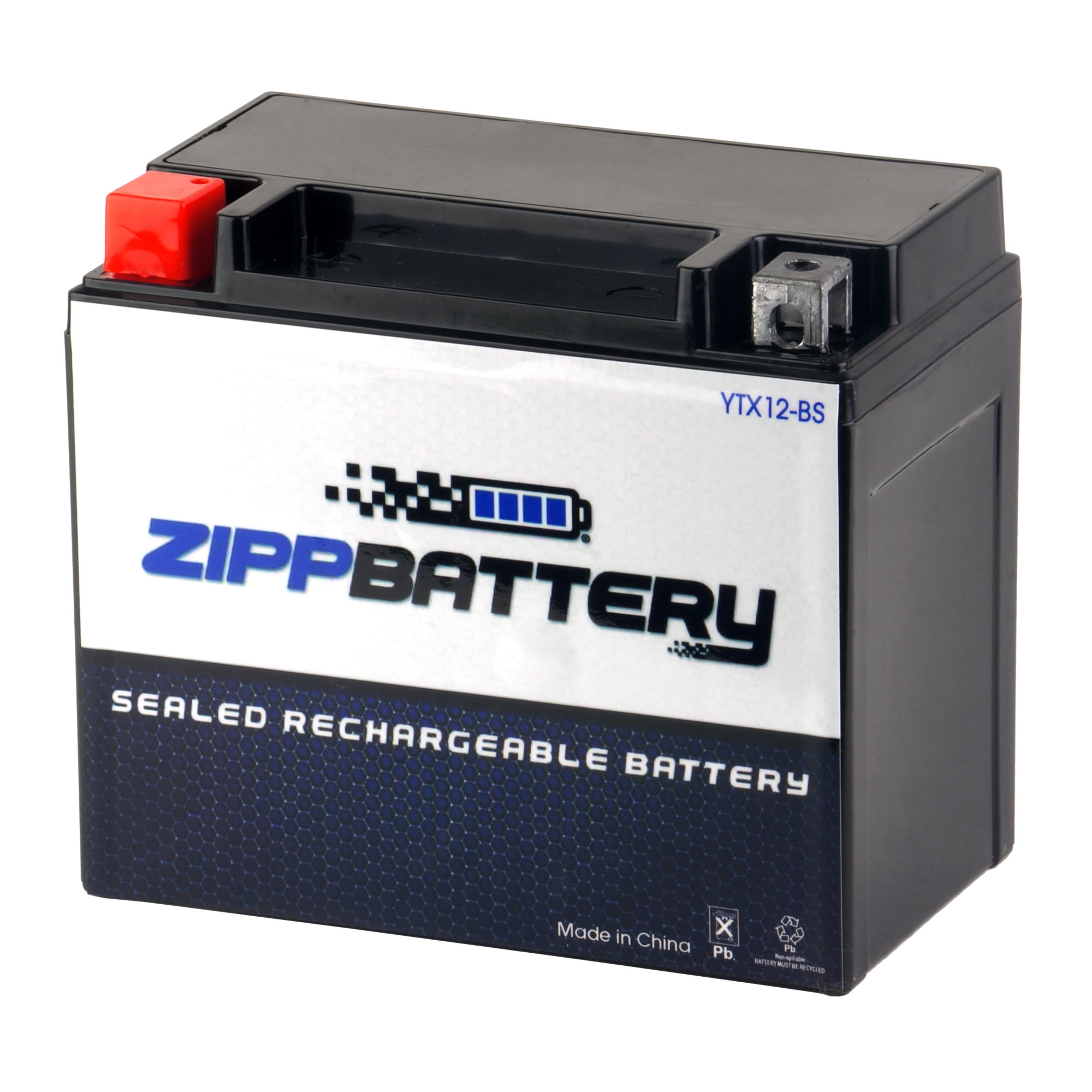 Zipp Battery Ytx12-bs (12-bs 12 Volts,10 Ah, 180 Cca) Power Sports ...