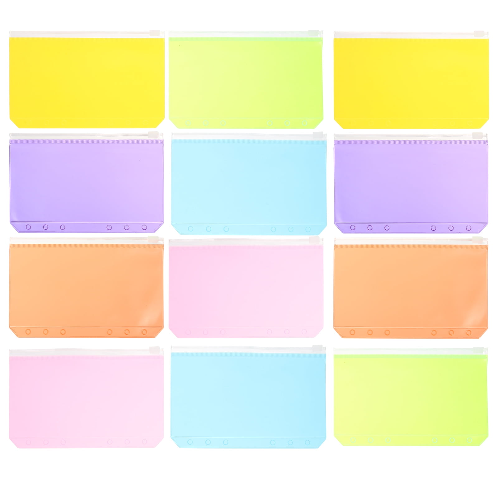 Zipper Bag Waterproof PVC Pouch Binder Clips Pockets File Holder Pencil ...