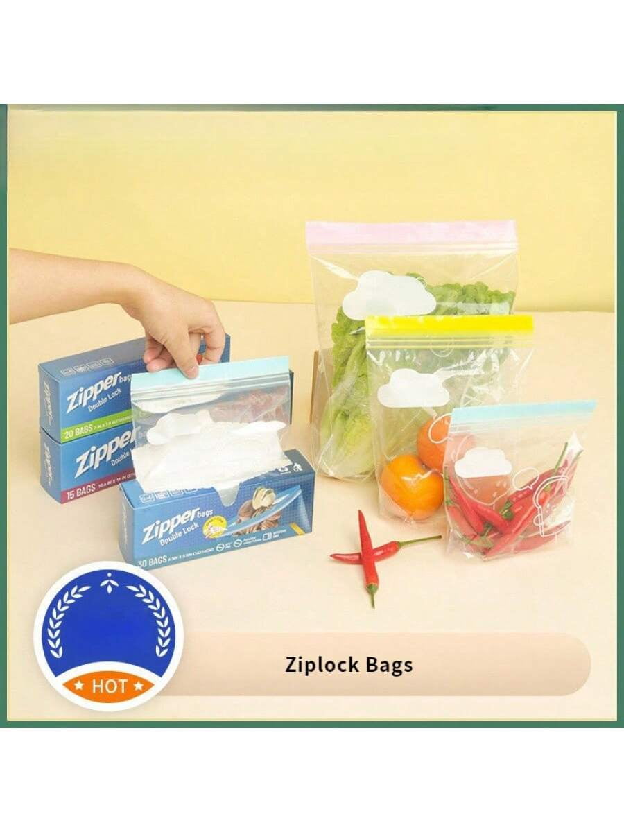 Zipper Bags - Reusable Storage and Freezing Bags - Premium Two-Gallon ...